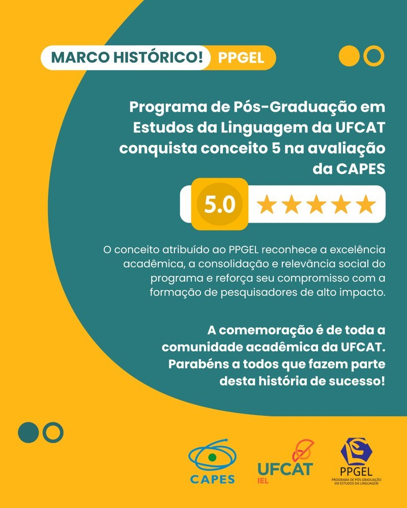 Programa de Pós-graduação em Estudos da Linguagem conquista conceito 5 ...